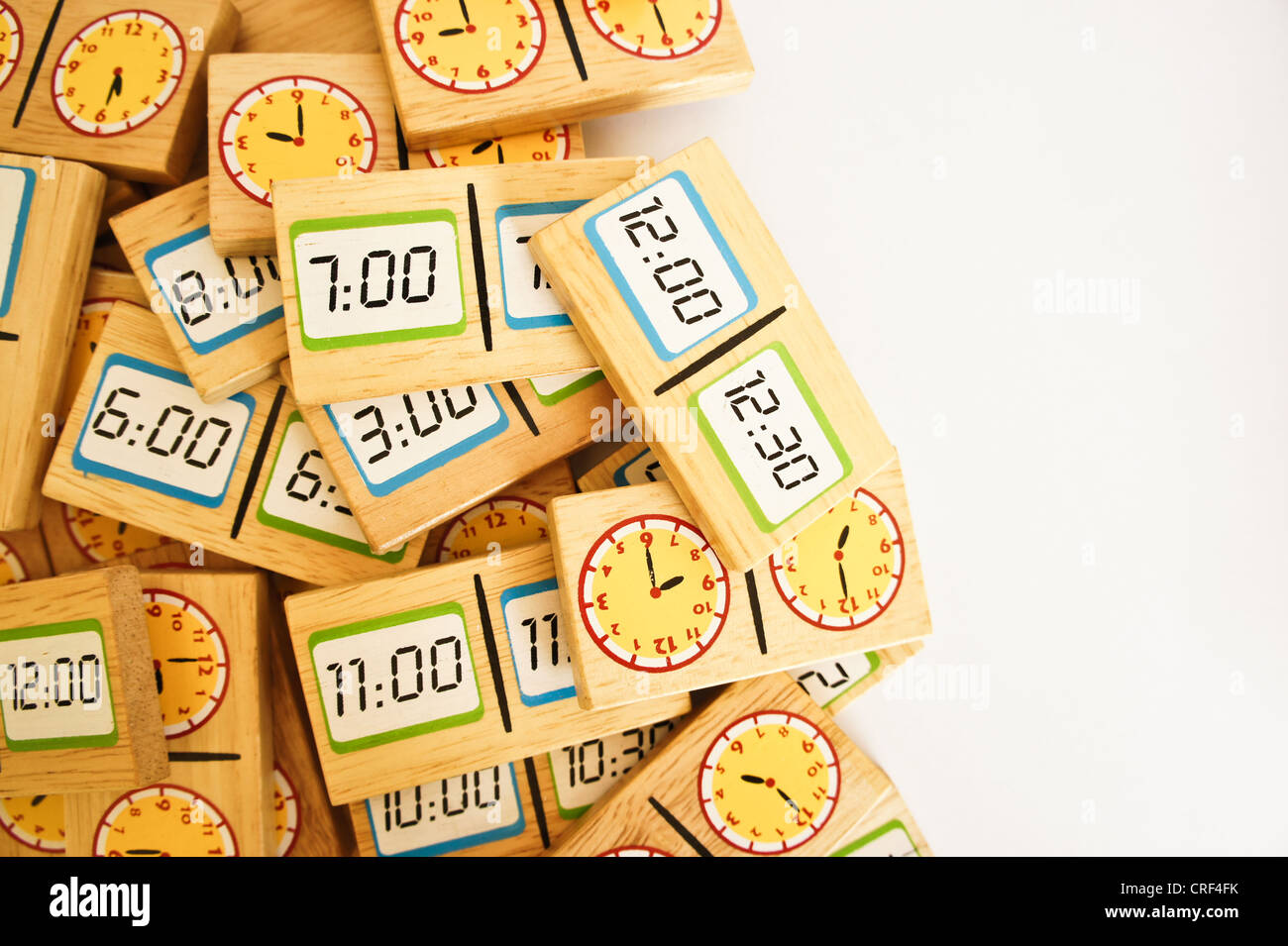 toy clock isolated in white background Stock Photo - Alamy