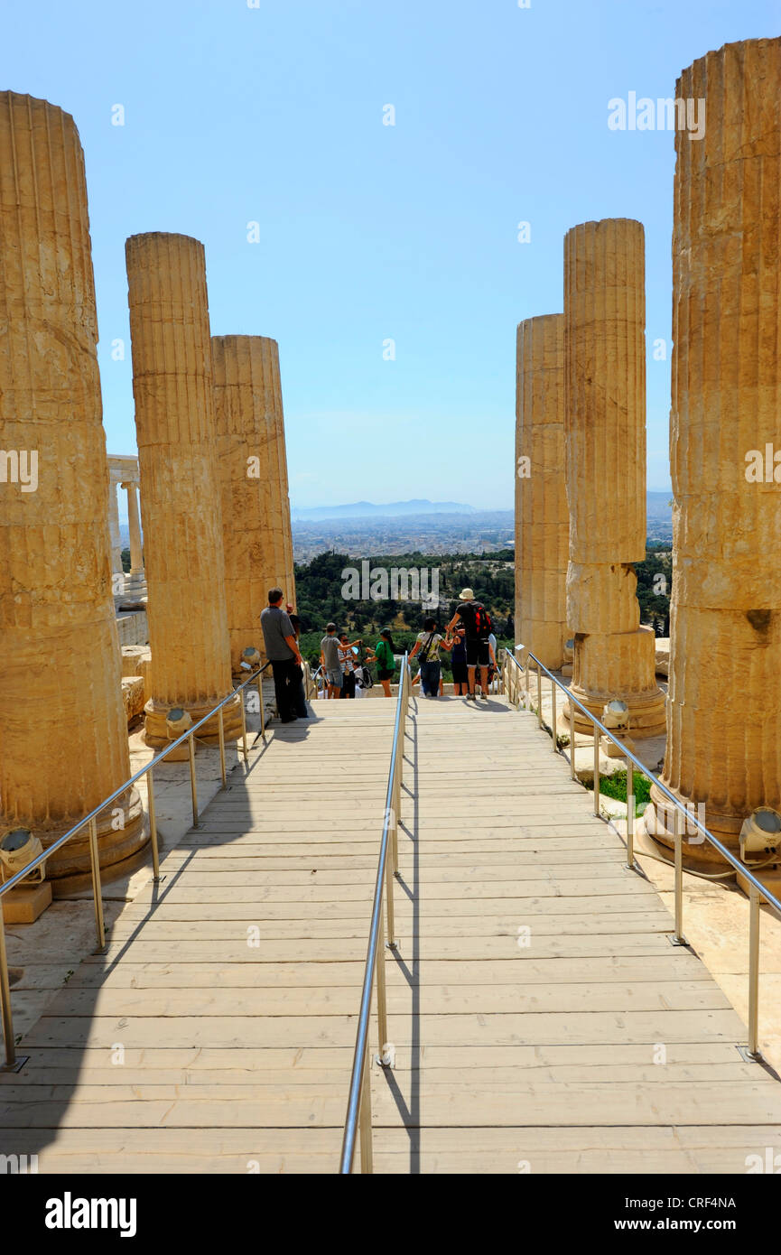 Columns to Acropolis Propylaea Athens Greece Mnesicles Stock Photo - Alamy