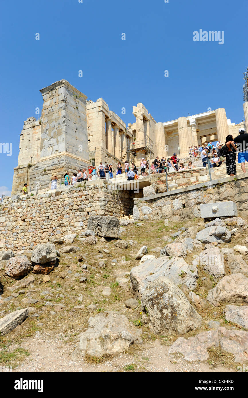 Entrance to Acropolis Propylaea Athens Greece Mnesicles Stock Photo - Alamy