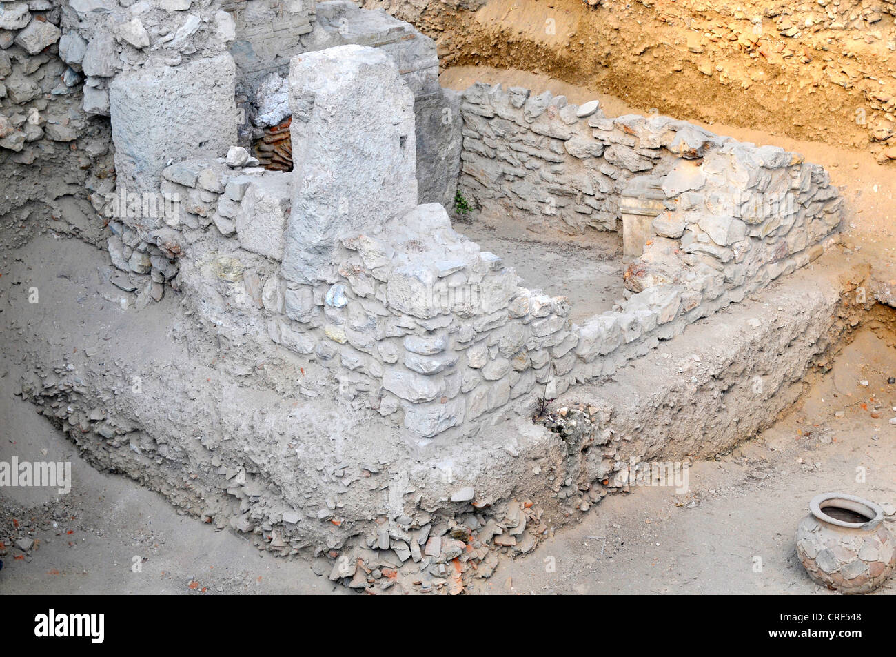Archaelogical dig site of Roman Bath Athens Greece Stock Photo - Alamy