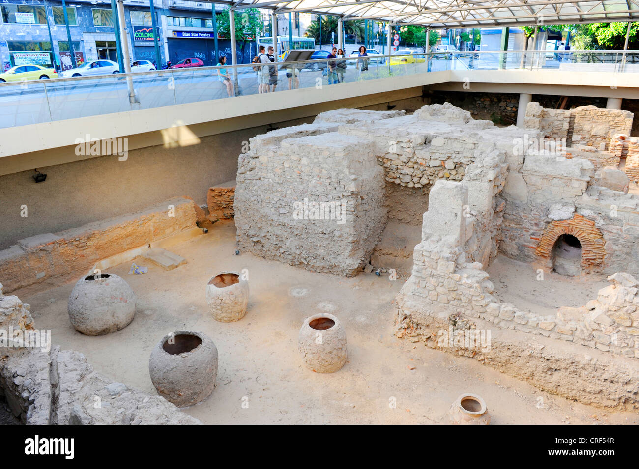 Archaelogical dig site of Roman Bath Athens Greece Stock Photo - Alamy