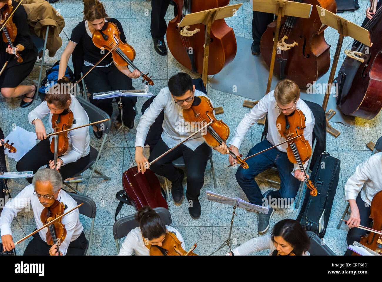 World Music Day, Paris, France, Aerial View, Group of Classical ...