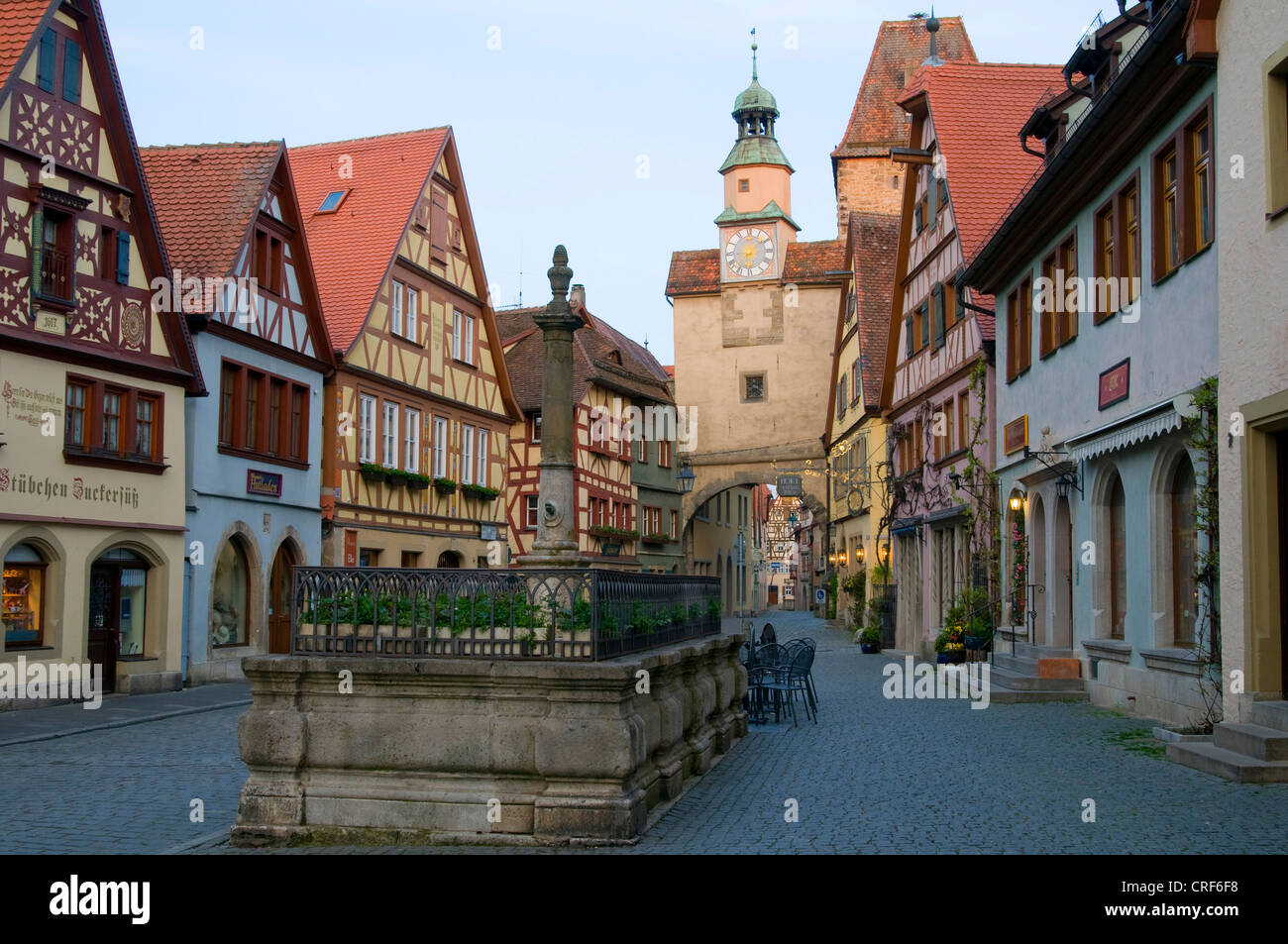 old city with town gate, Germany, Bavaria, Rothenburg ob der Tauber ...