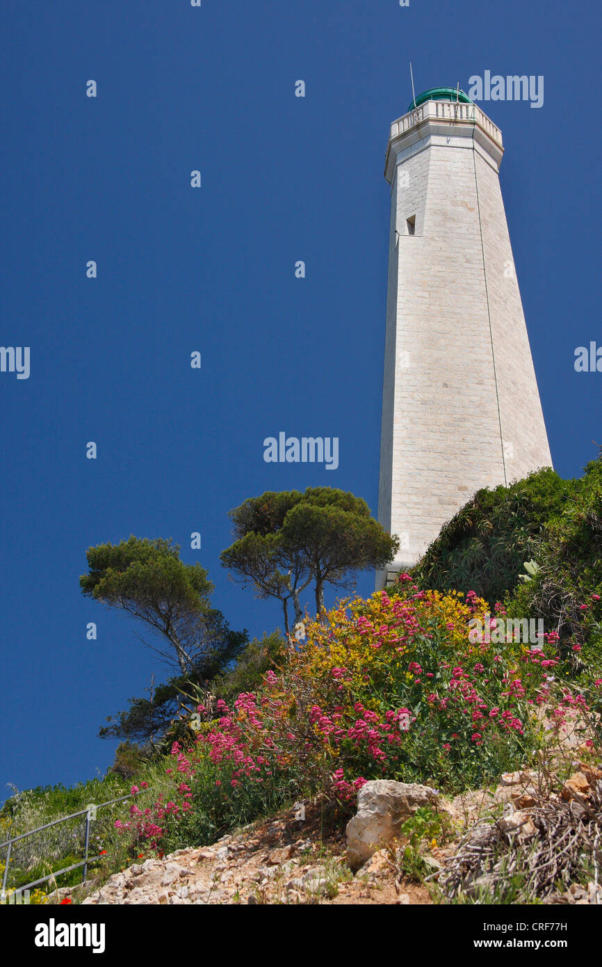 lighthouse on peninsula Cap Ferrat, France, Cap Ferrat Stock Photo - Alamy