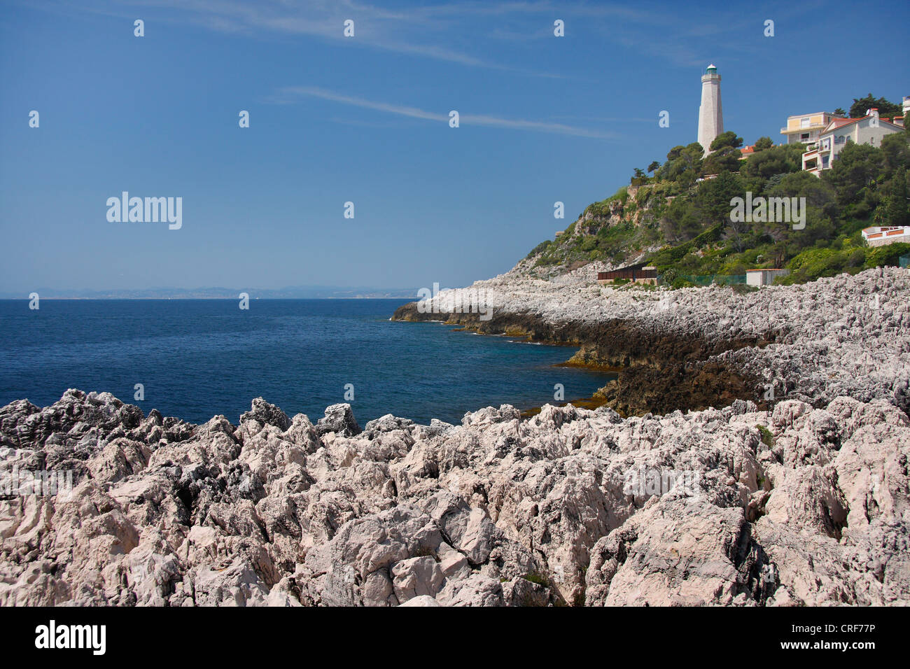 lighthouse on peninsula Cap Ferrat, France, Cap Ferrat Stock Photo - Alamy