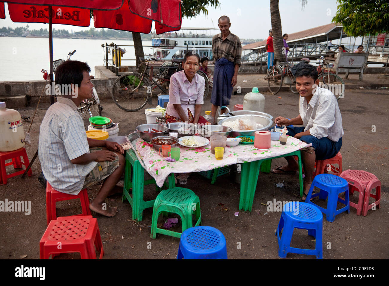 Myanmar, Burma, Yangon. Street Food Vendor Stock Photo - Alamy
