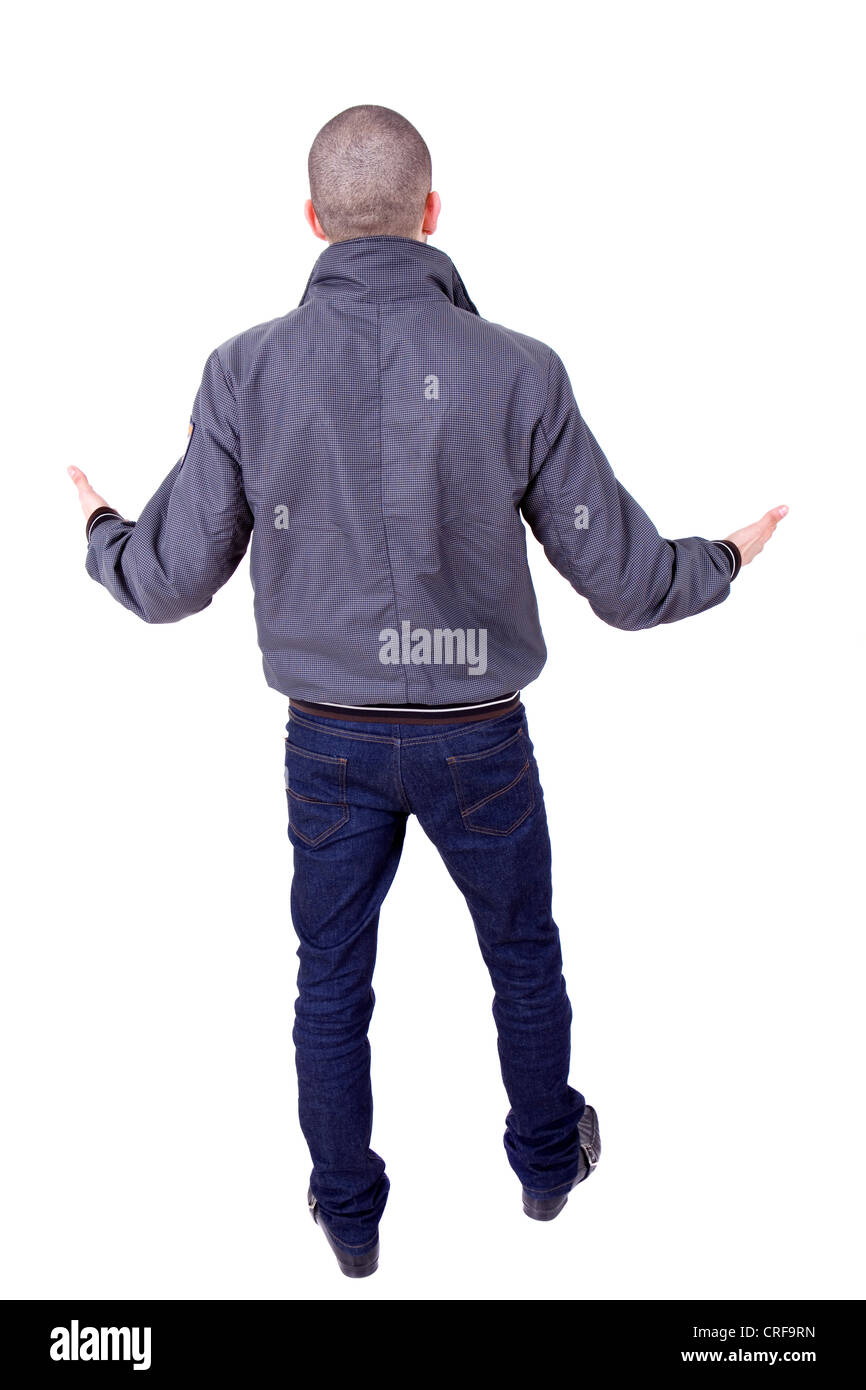 young casual man from the back, full body, isolated Stock Photo - Alamy