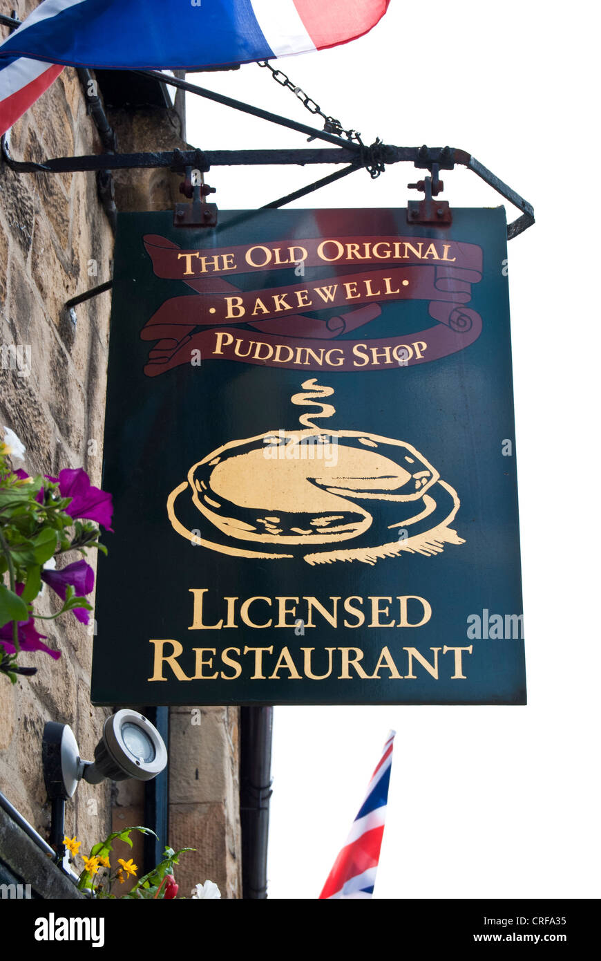 The Old Original Bakewell Pudding Shop sign Stock Photo - Alamy