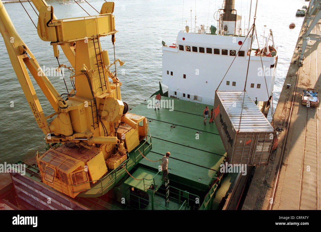 Antwerp, Belgium, is a cargo ship loaded with containers Stock Photo ...