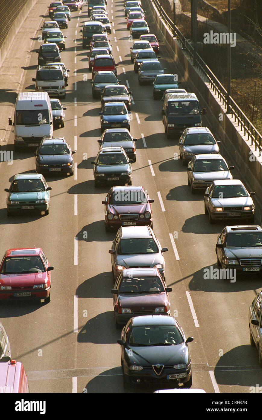Germany, a traffic jam on the highway in Berlin-Charlottenburg Stock ...