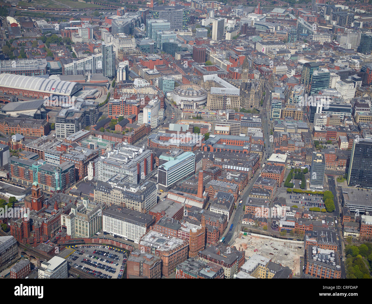 The West side of Manchester City Centre, from the air, North West ...