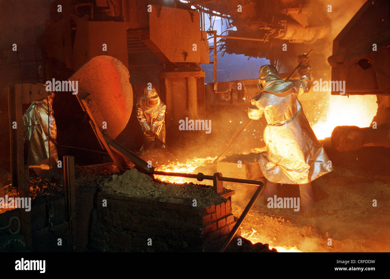 Eisenhuettenstadt, Germany, steel workers in blast furnace Stock Photo ...
