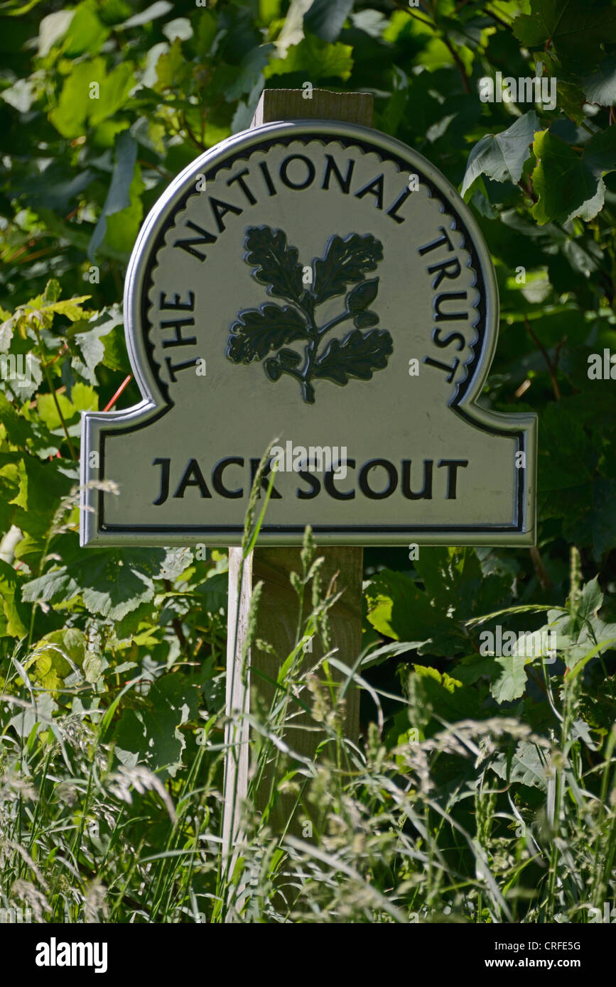'Jack Scout' National Trust sign. Silverdale, Lancashire, England ...