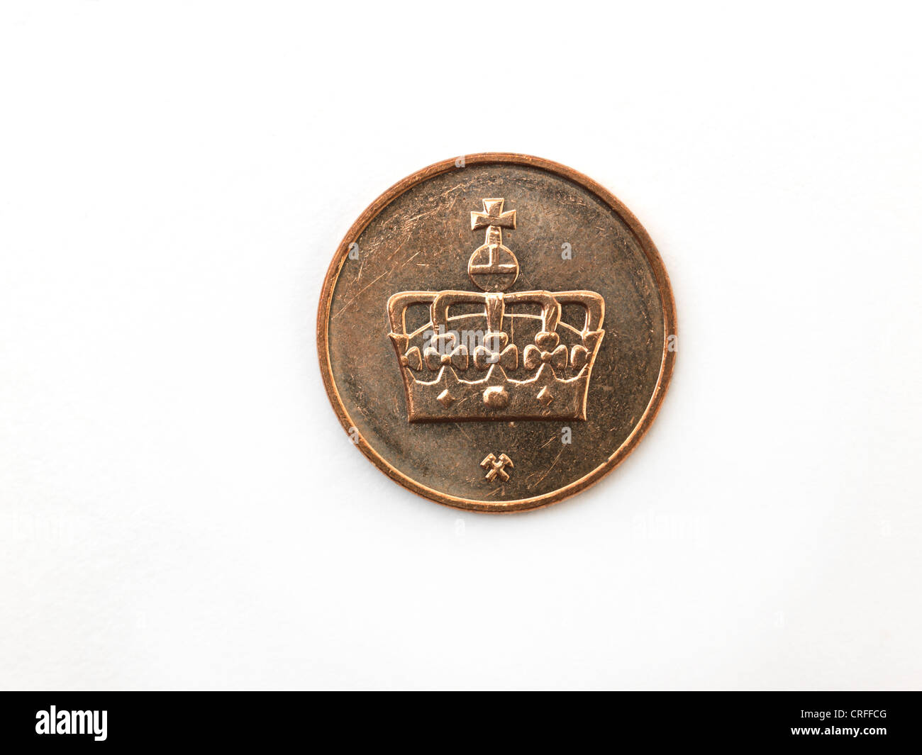 Norwegian Coin 50 Ore Depicting Crown Of Harald V Stock Photo - Alamy