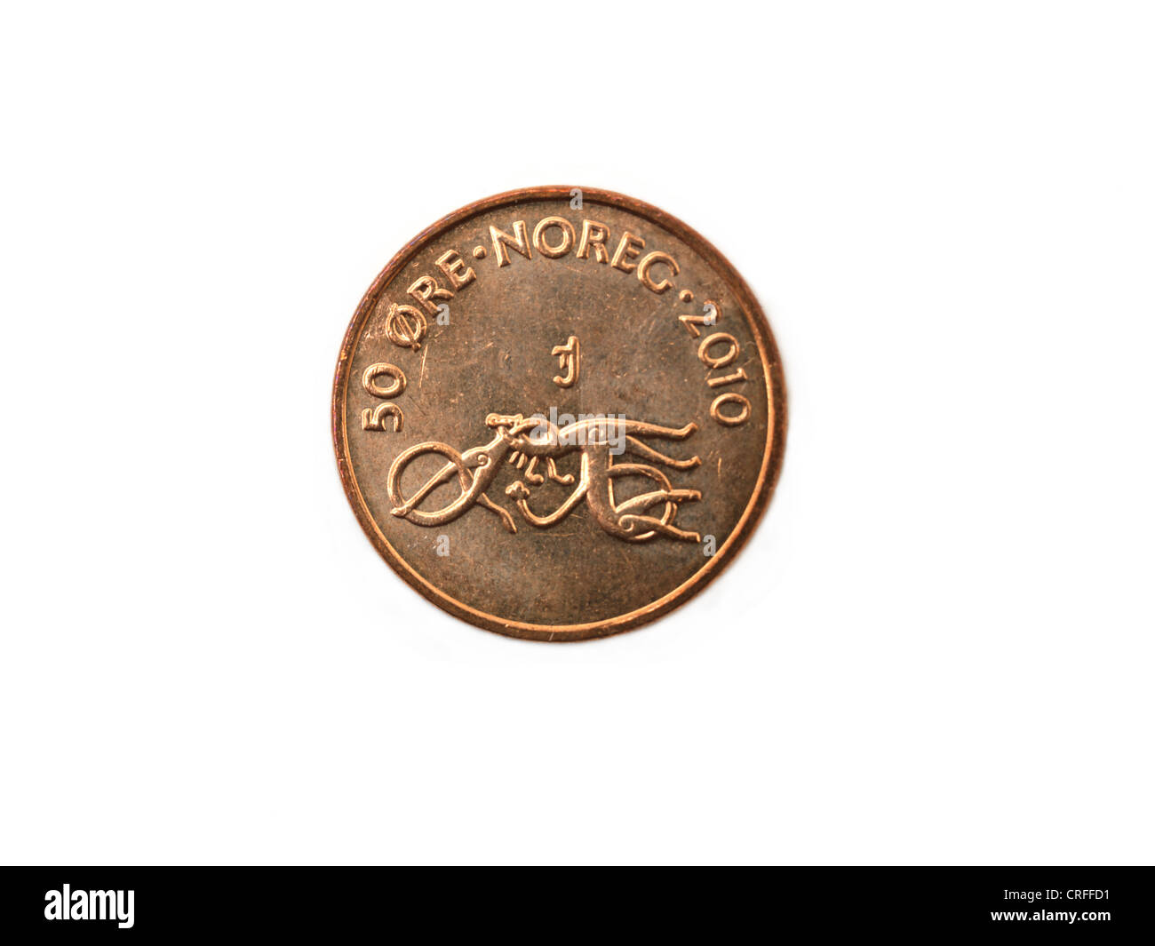 Norwegian Coin 50 Ore Stock Photo - Alamy
