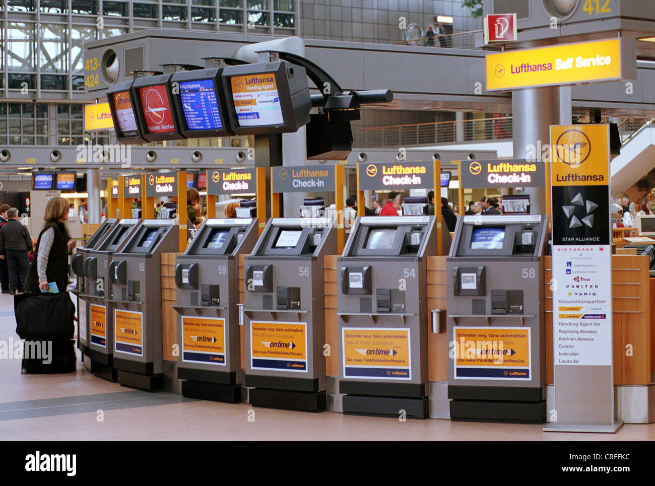 Hamburg, Germany, ticket vending machines in the Airport Terminal 4 ...