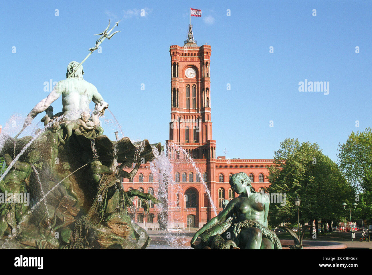 Berlin, Germany, Neptune Fountain in front of the Berlin Town Hall ...