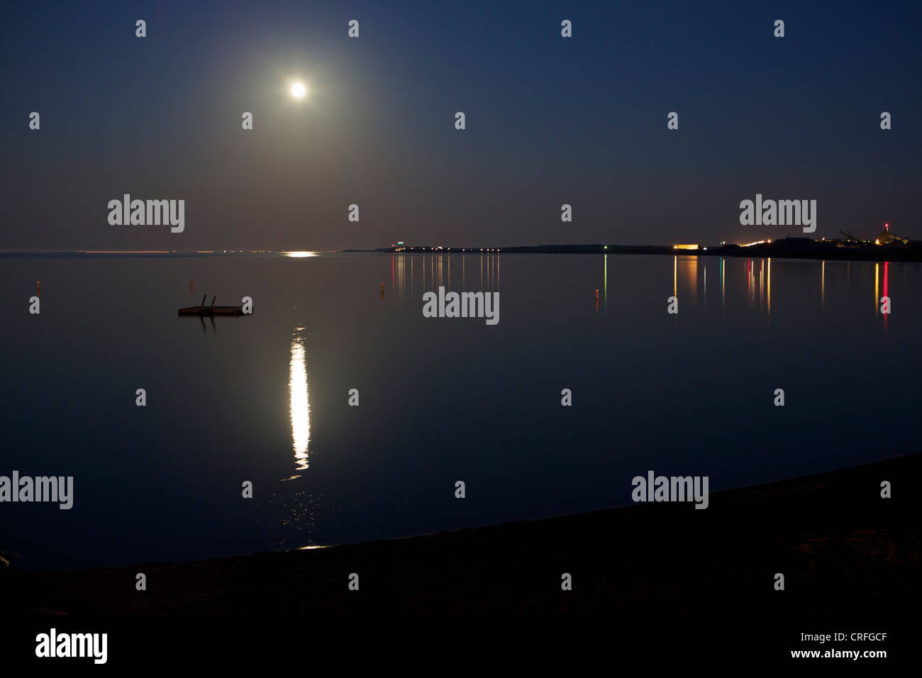 Moon over lake michigan hi-res stock photography and images - Alamy
