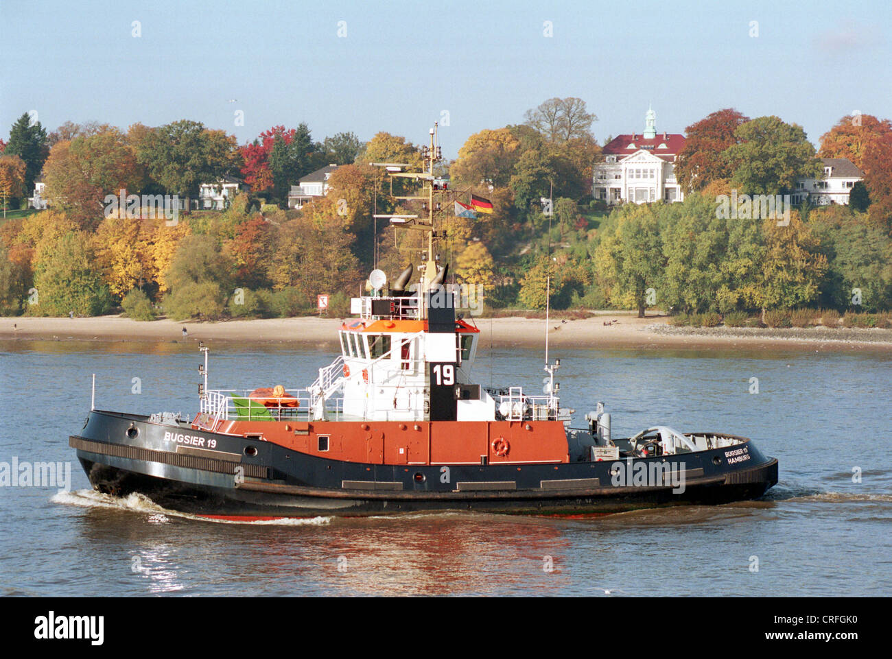 Hamburg, Germany, a tug on the Elbe Stock Photo - Alamy