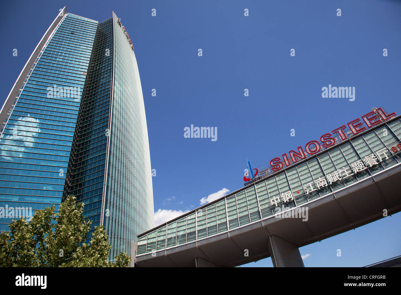 Tall glass Sinosteel office building in Zhongguancun or Zhong Guan Cun ...