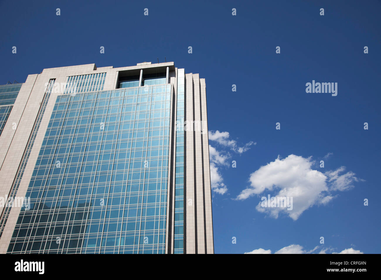 Tall glass office building in Zhongguancun or Zhong Guan Cun, is a ...