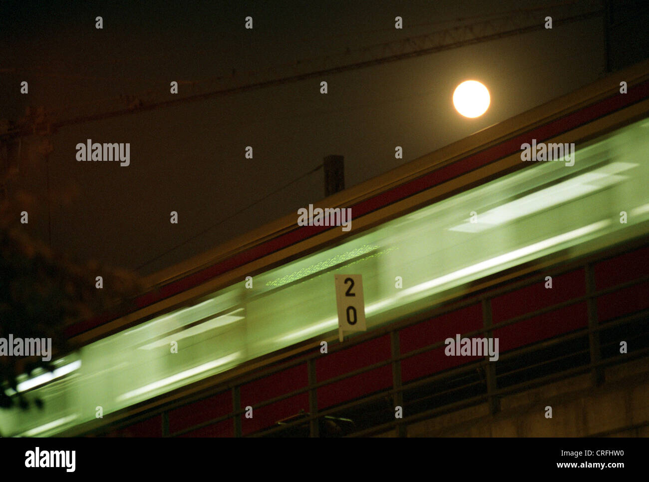 Propelled train by moonlight Stock Photo - Alamy