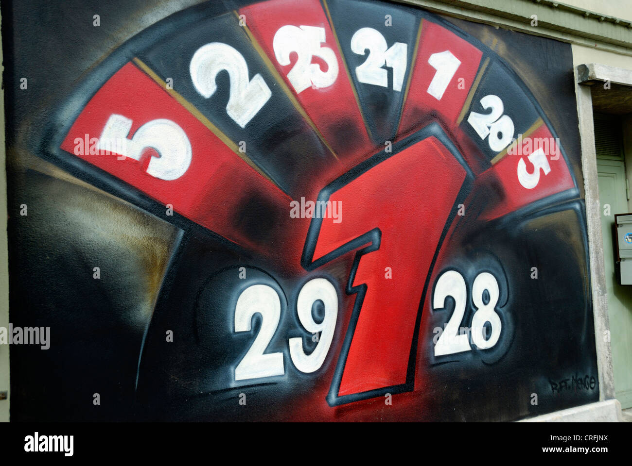 Graffiti in the form of numbers on a wall Stock Photo - Alamy