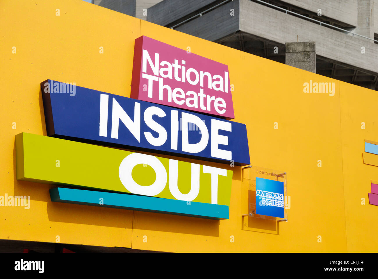 A sign promoting the National Theatre Inside Out Festival Stock Photo ...