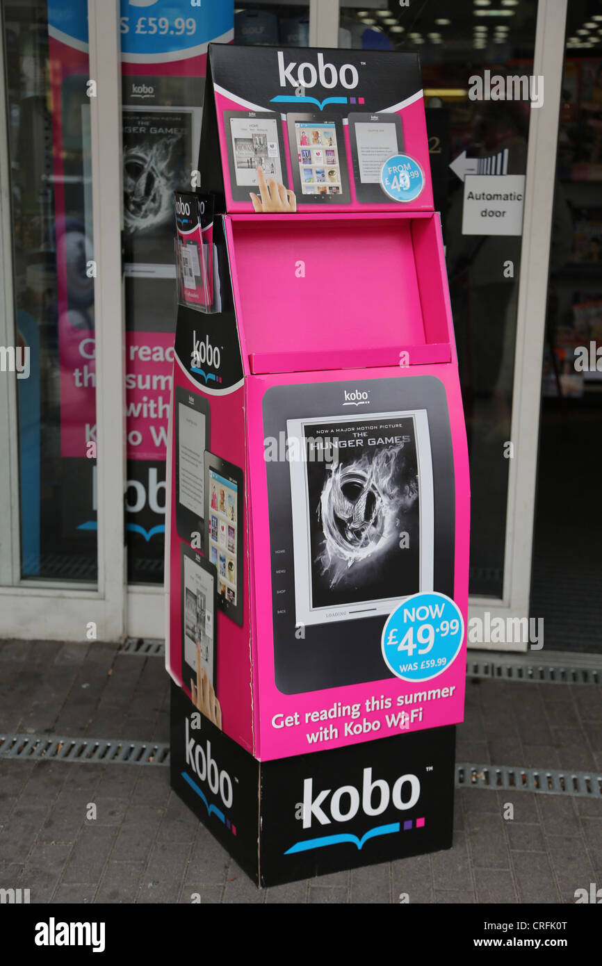 Surrey England Sutton High Street Advert For Kobo eReader Outside Shop ...