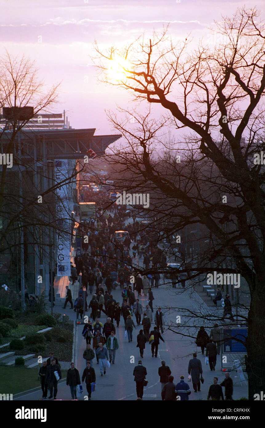 Hannover, Germany, convention center in the twilight Stock Photo - Alamy