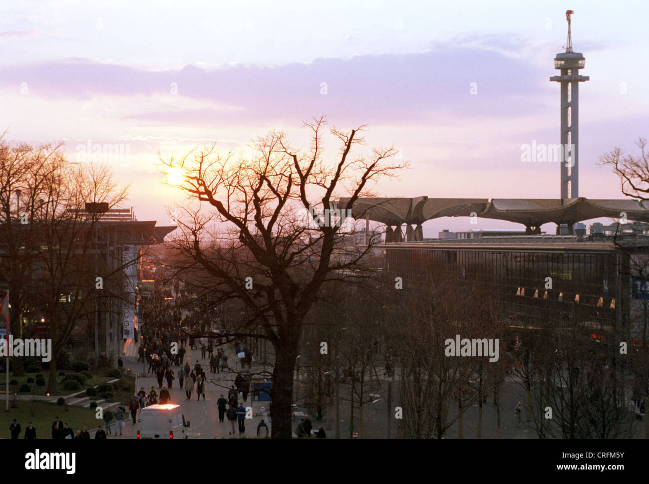 Hannover, Germany, convention center in the twilight Stock Photo - Alamy