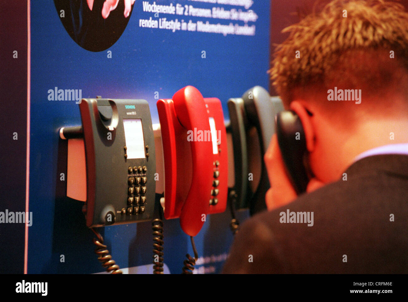 Hannover, Germany, about telecommunications at CeBIT 2000 Stock Photo ...