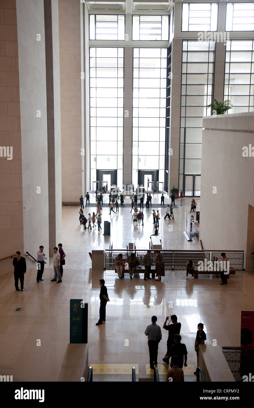 People in the large Central Hall at The National Museum of China ...