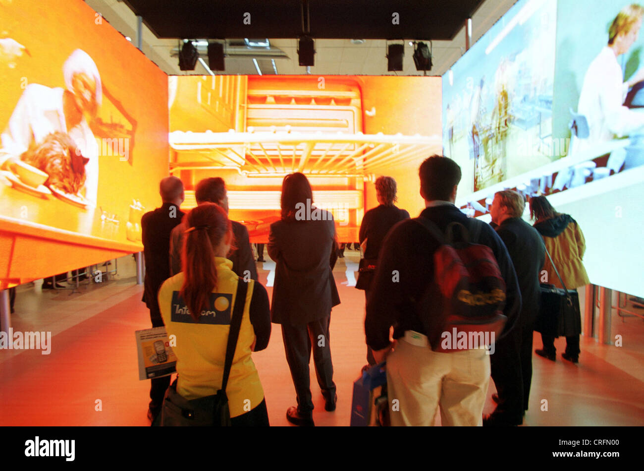 Hannover, Germany, CeBIT 2000, booth Viag Interkom Stock Photo - Alamy