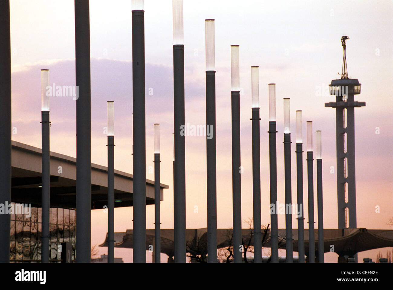 Hannover, Germany, convention center in the twilight Stock Photo - Alamy