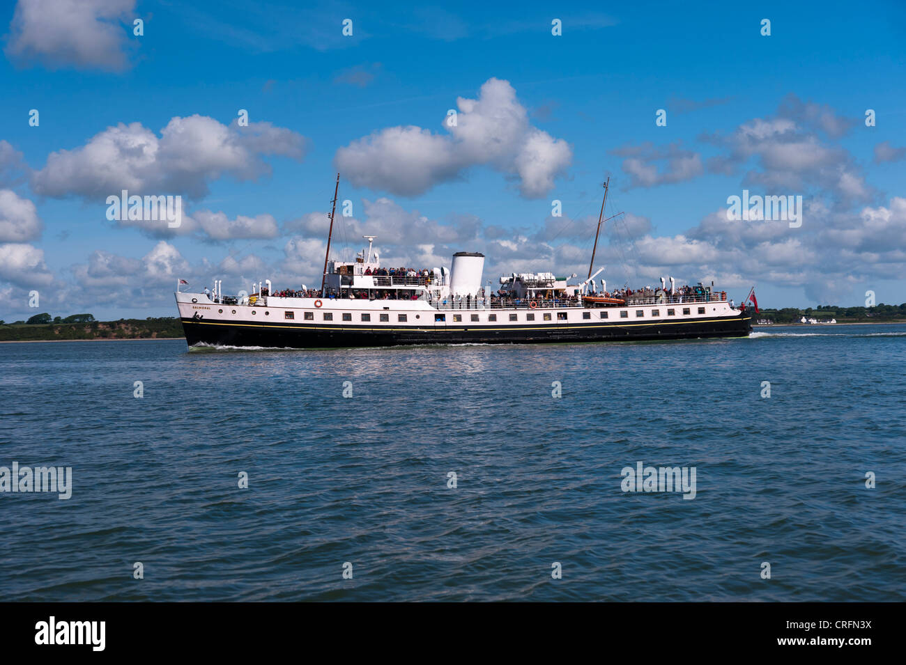 Balmoral steaming through the menai straits. On a day cruise trip ...
