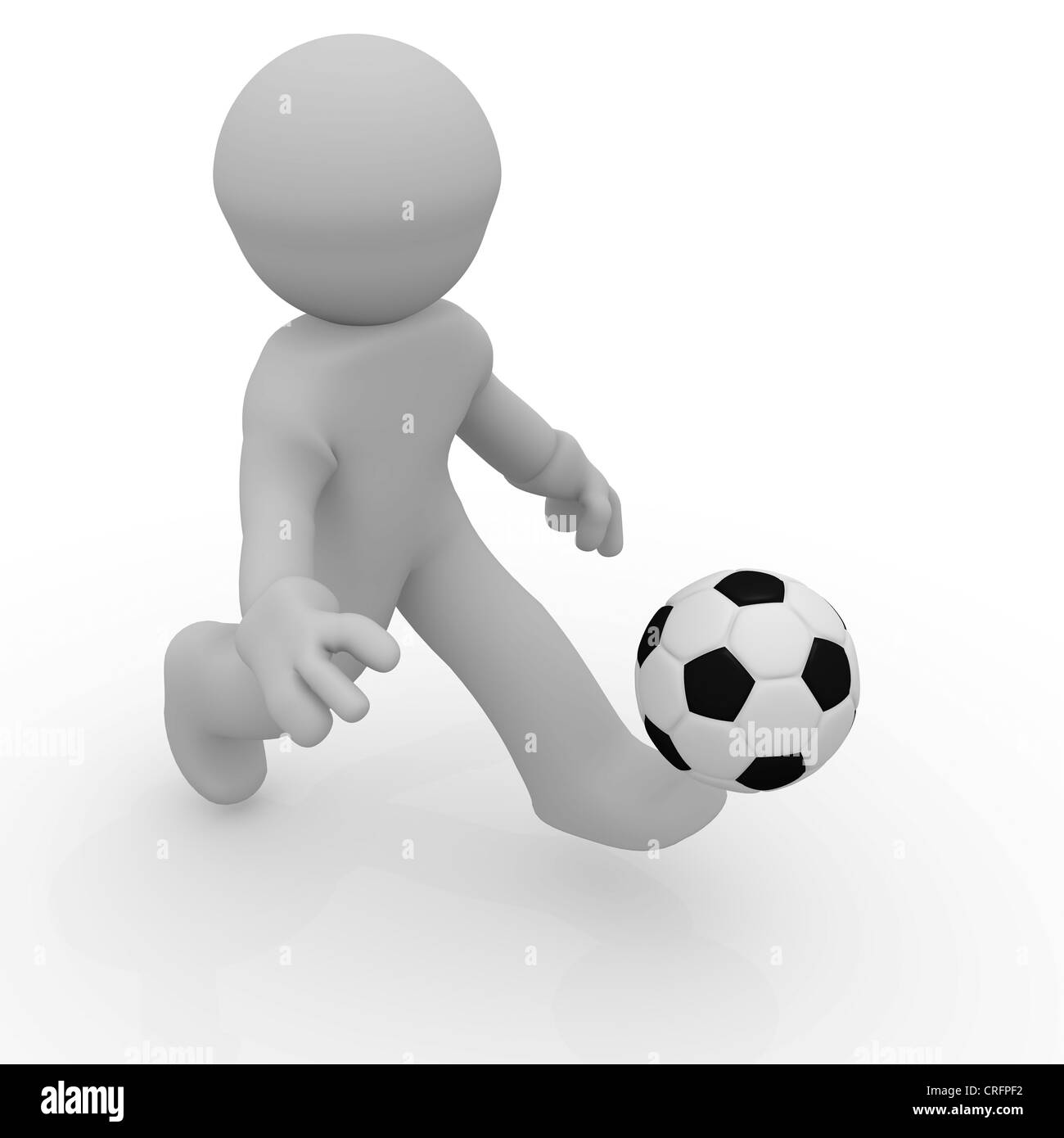 Soccer player playing with ball Black and White Stock Photos & Images ...