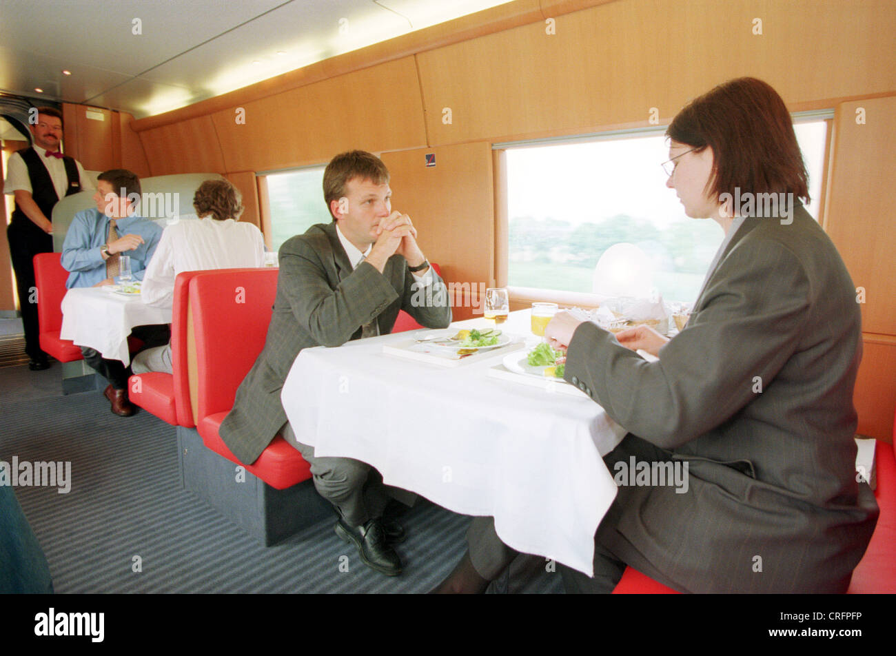 Berlin, Germany, dining car an ICE 3 Stock Photo - Alamy