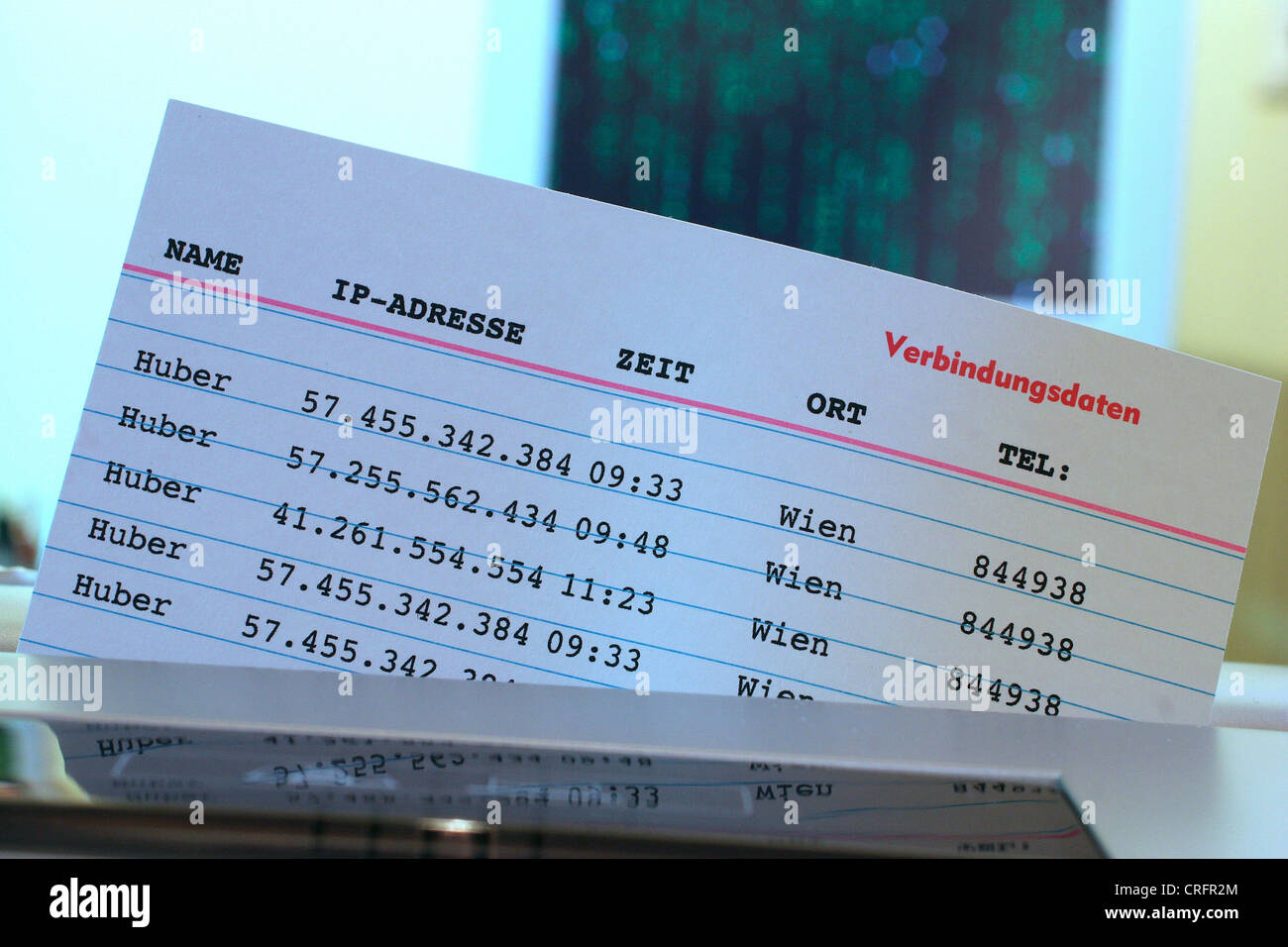 shredding machine and file card with customer data Stock Photo - Alamy