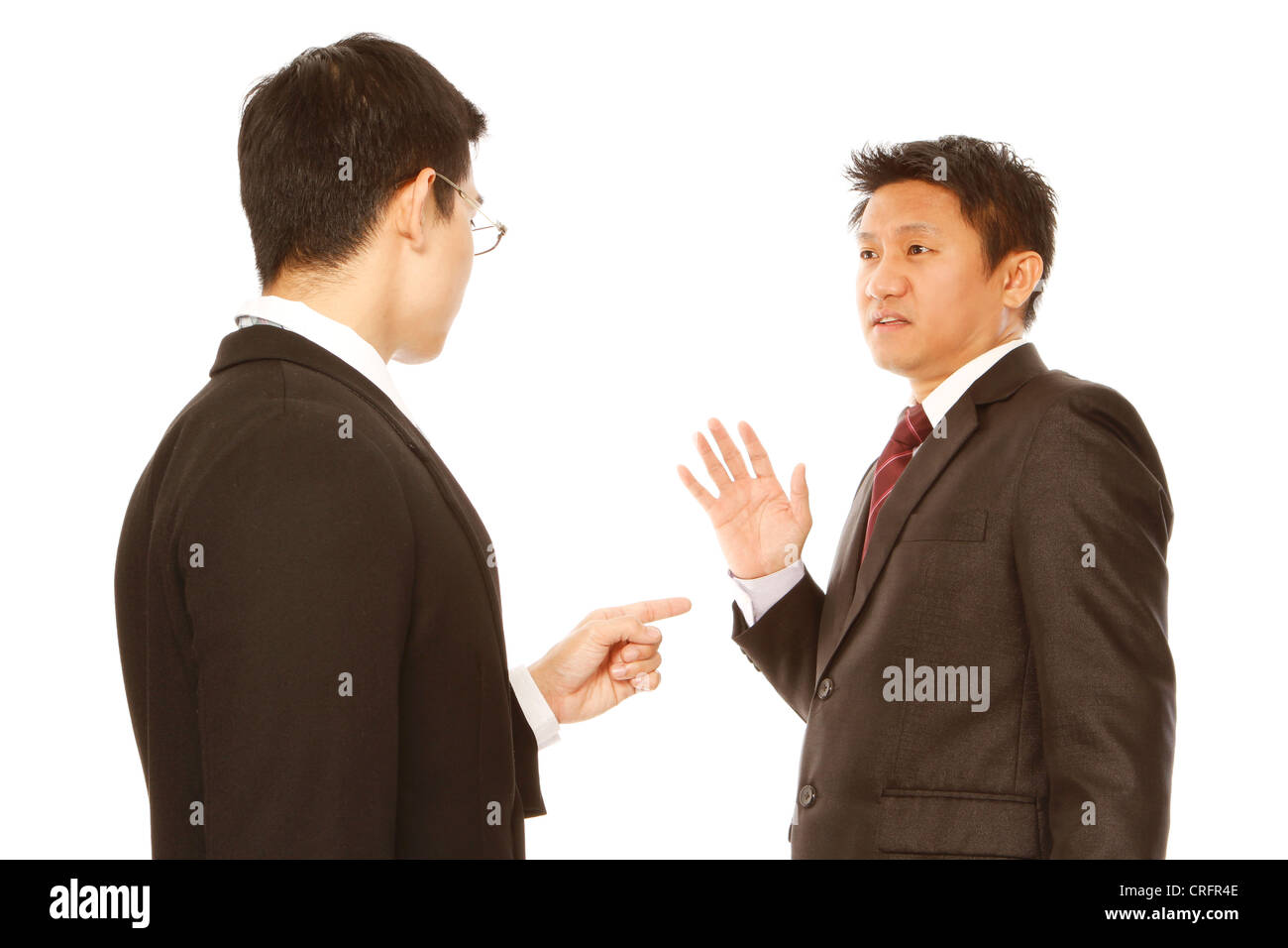 Two men in business attire having an argument (isolated on white Stock ...