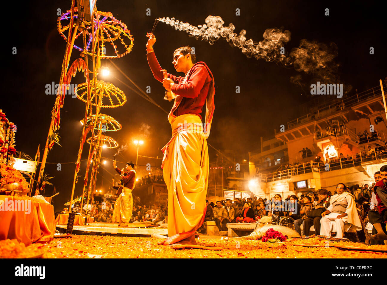 Every evening puja in Dashashwamedh Ghat ,Varanasi, Uttar Pradesh ...