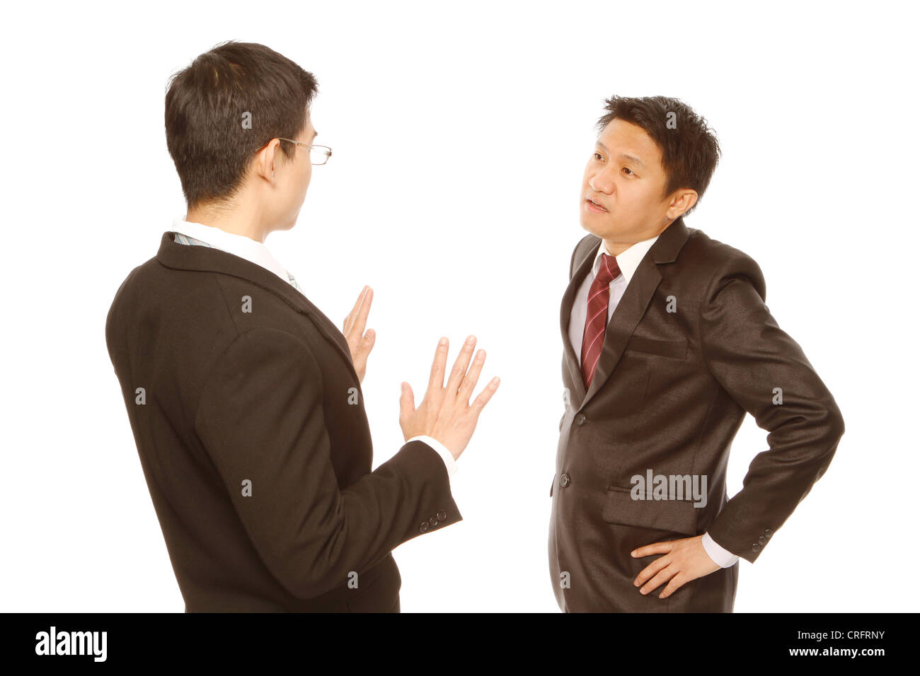 Two men in business attire having an argument (isolated on white Stock ...