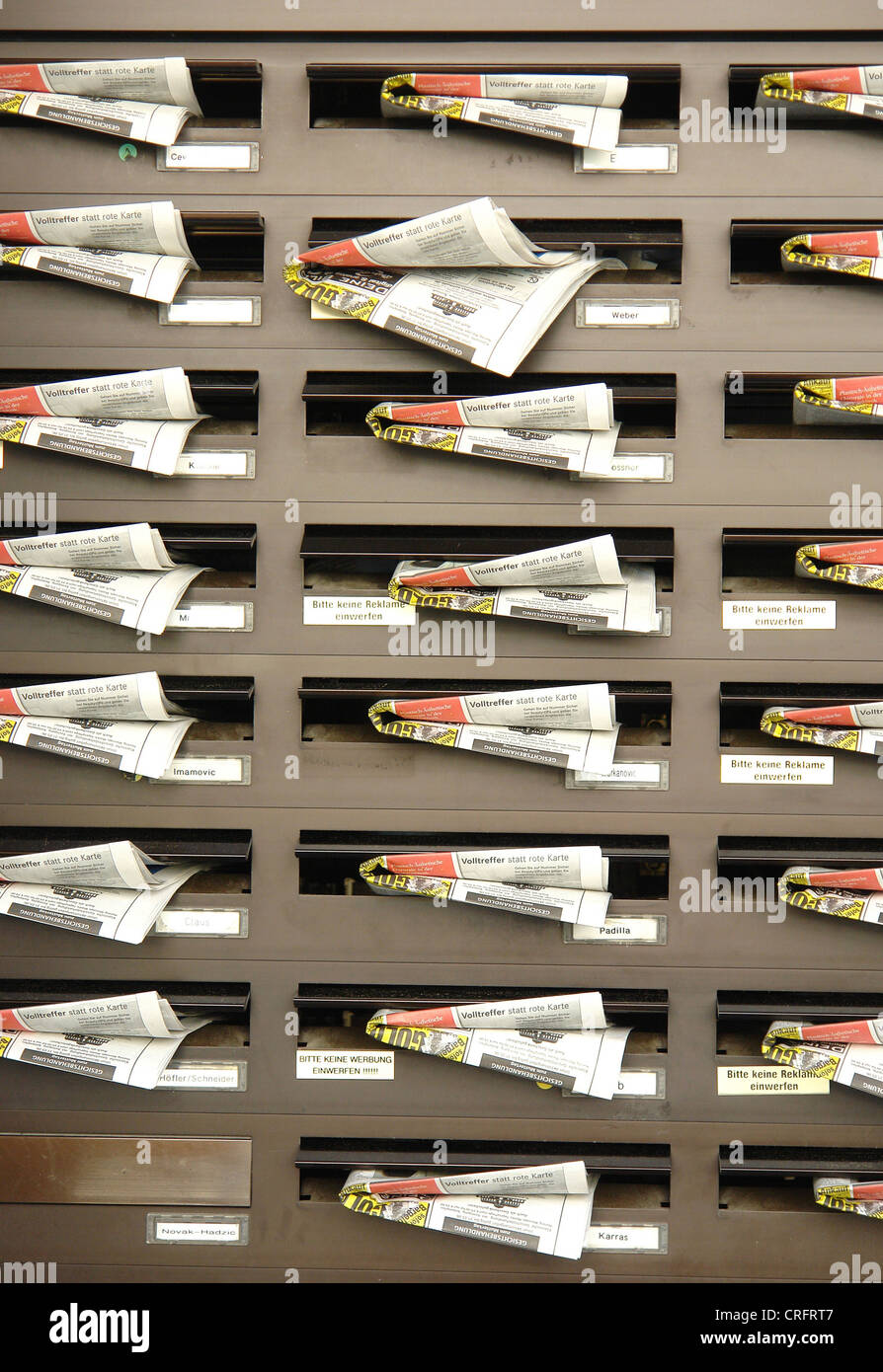 Many mailboxes with newspapers hi-res stock photography and images - Alamy