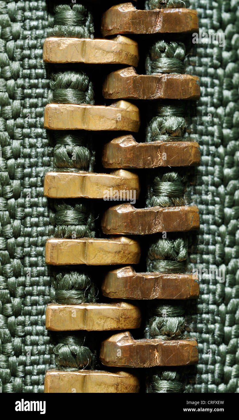 zipper in olive green jacket Stock Photo - Alamy