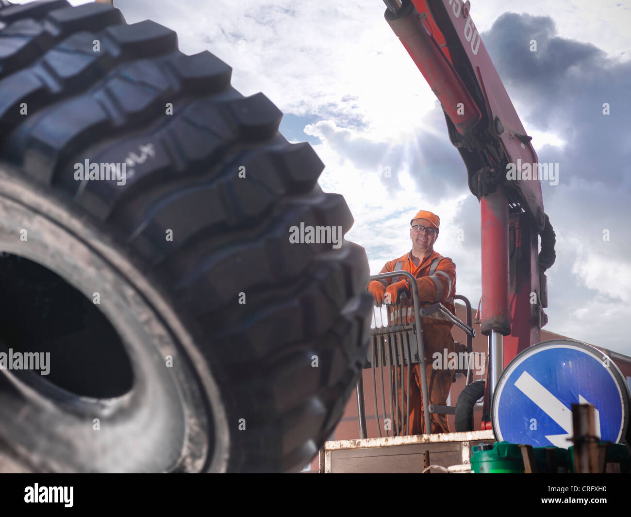 Person operating truck machine hi-res stock photography and images - Alamy