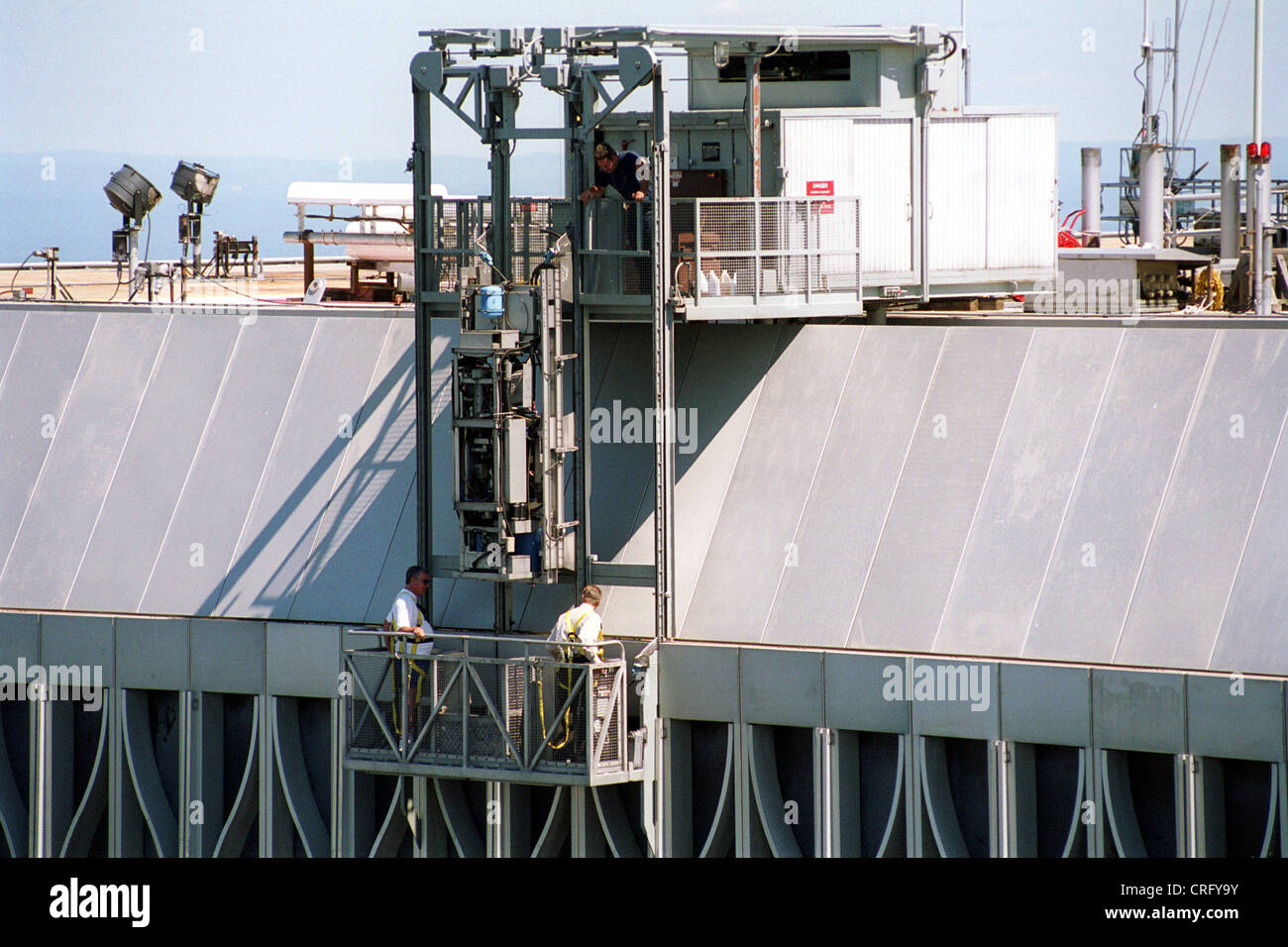 New York, USA, window washer at the World Trade Center Stock Photo - Alamy