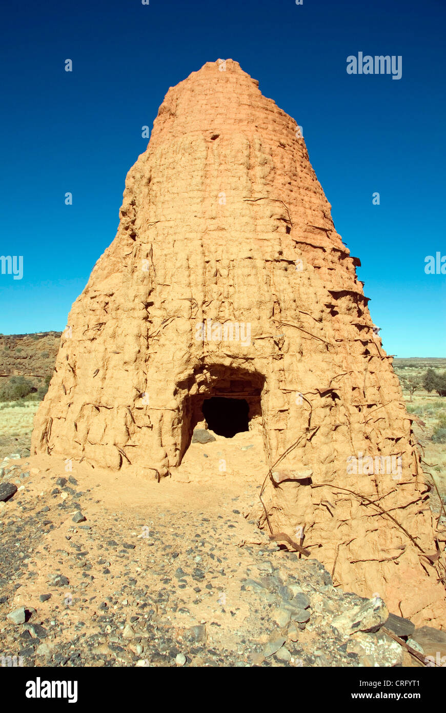 brick furnace from the German colonial times, Namibia, Holoog Stock ...