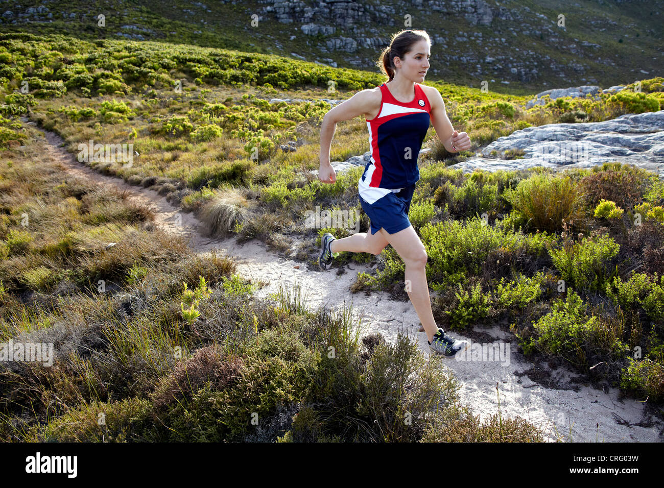 Female trailrunner hi-res stock photography and images - Alamy