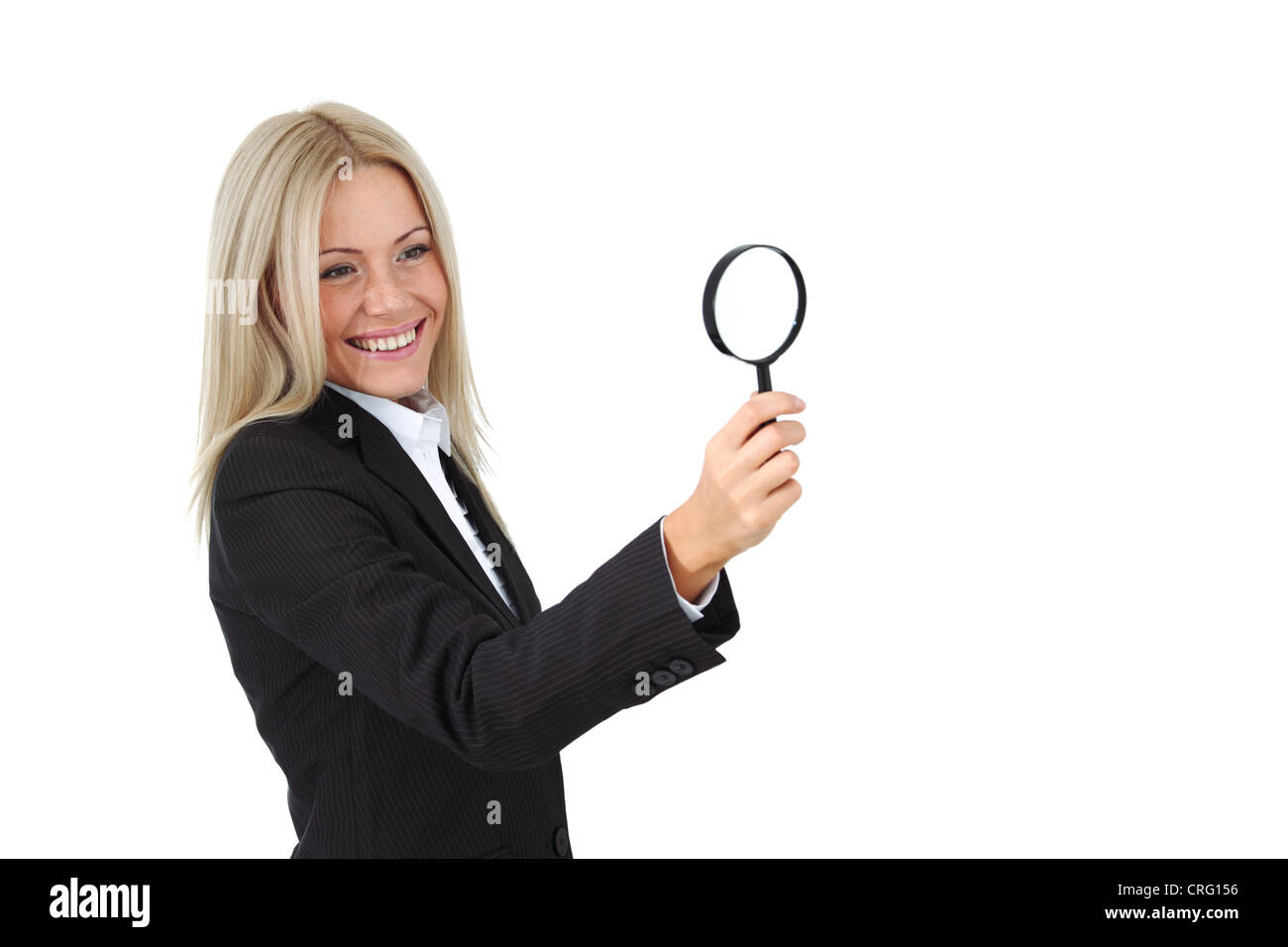 business woman search portrait isolated close up Stock Photo - Alamy