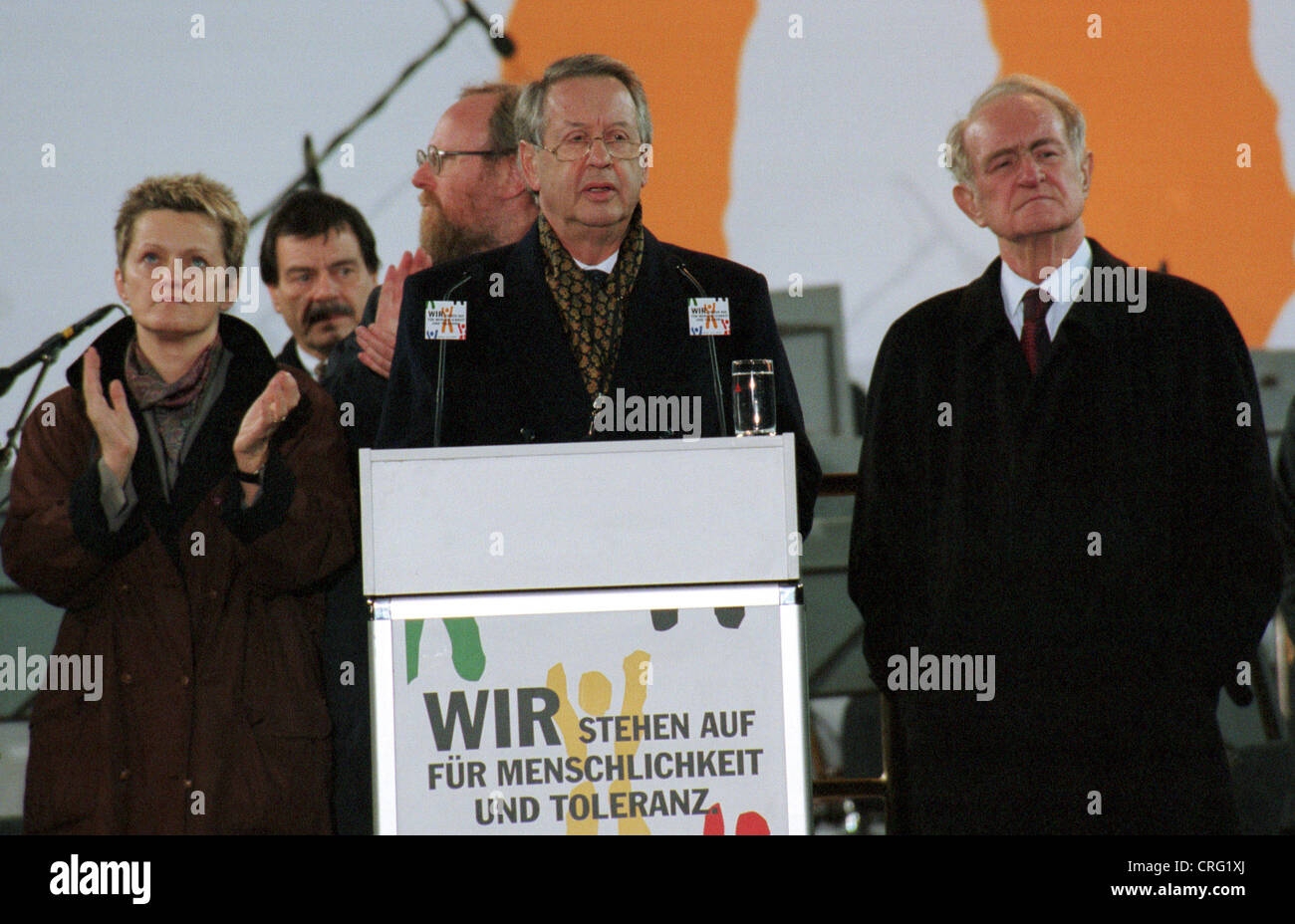 Berlin, Germany, action-We stand for humanity and tolerance Stock Photo ...